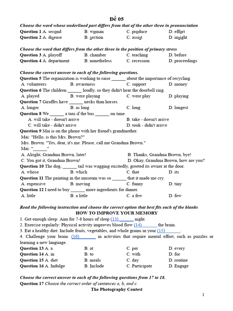 English Language Practice Questions | PDF | Lean Manufacturing