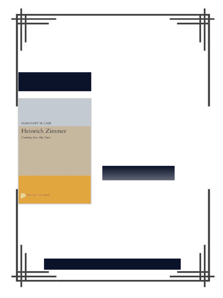 Heinrich Zimmer Coming into His Own Margaret Case (Editor) ebook long edition | PDF