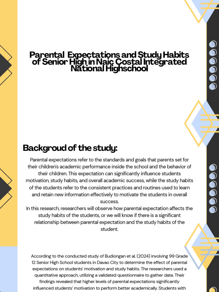 Parental Expectations and Study Habits | PDF | Motivation | Motivational