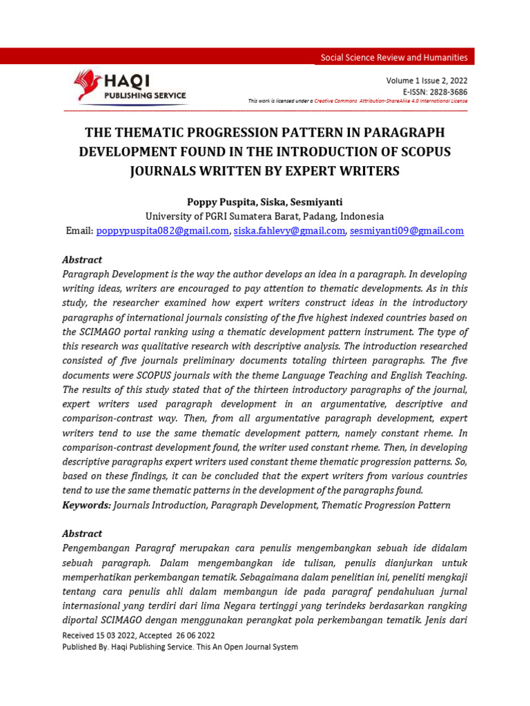 thematic progression | PDF | Action Research | English As A Second Or ...