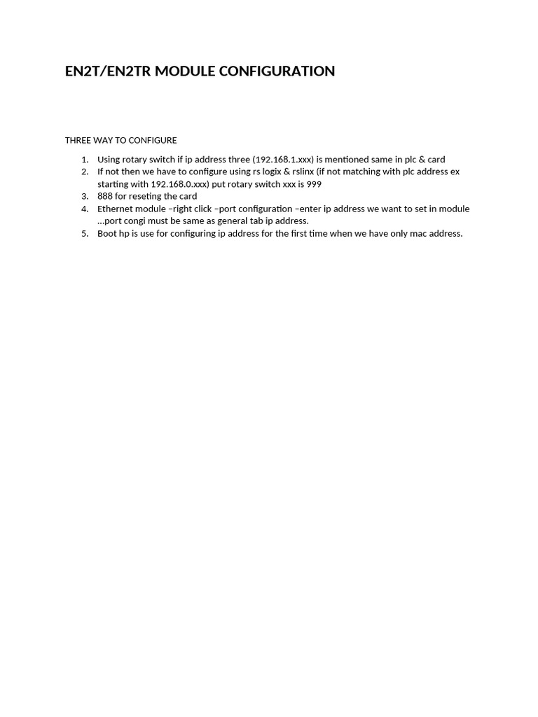EN2T/EN2TR Module IP Configuration Guide | PDF