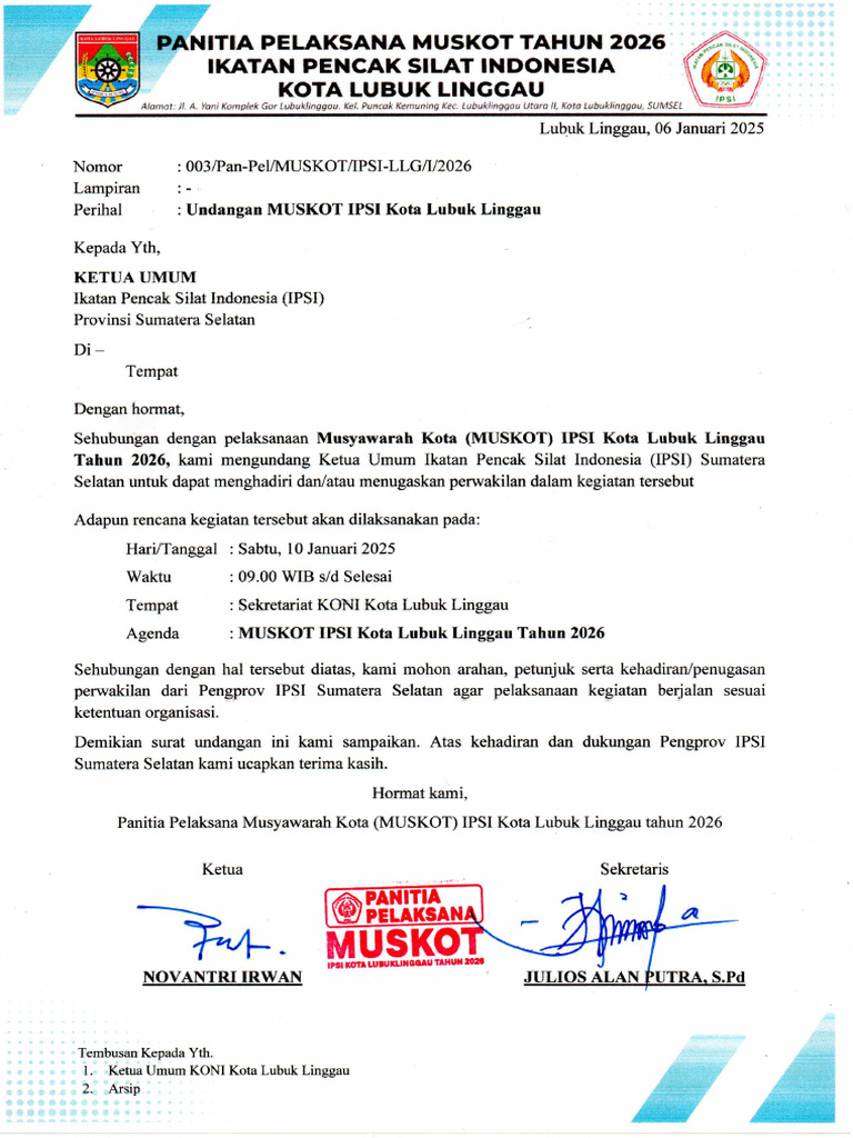 003 - Undangan Muskot (Pengprov) | PDF