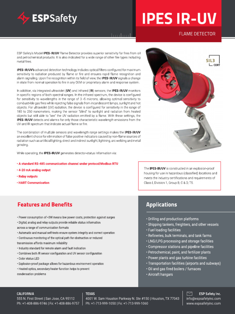ESP Safety IPES-IRUV Datasheet | PDF