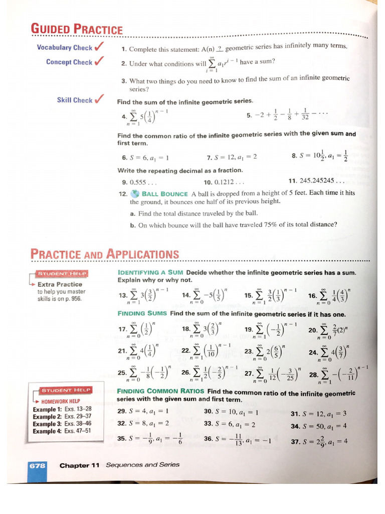 Wkst Infinite Geometric Series 2 | PDF
