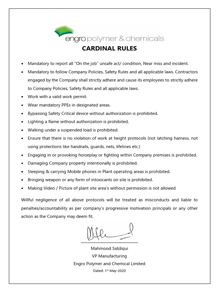 Safety Compliance Guidelines for Employees | PDF