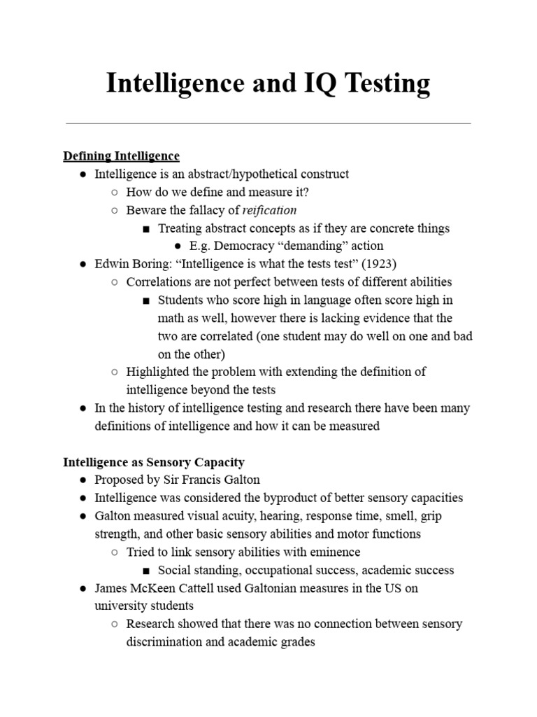 PSYCH IQ and Intelligence | PDF | Intelligence | Intelligence Quotient