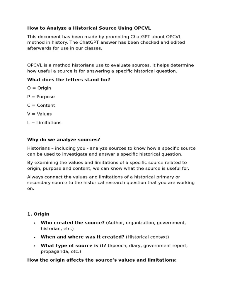Analyzing Historical Sources with OPCVL | PDF | Propaganda | Historian