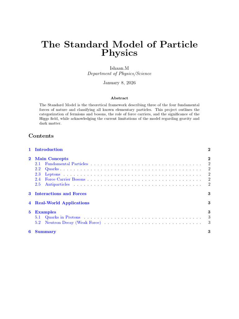 THE STANDARD MODEL OF PARTICLE PHYSICS | PDF | Elementary Particle ...