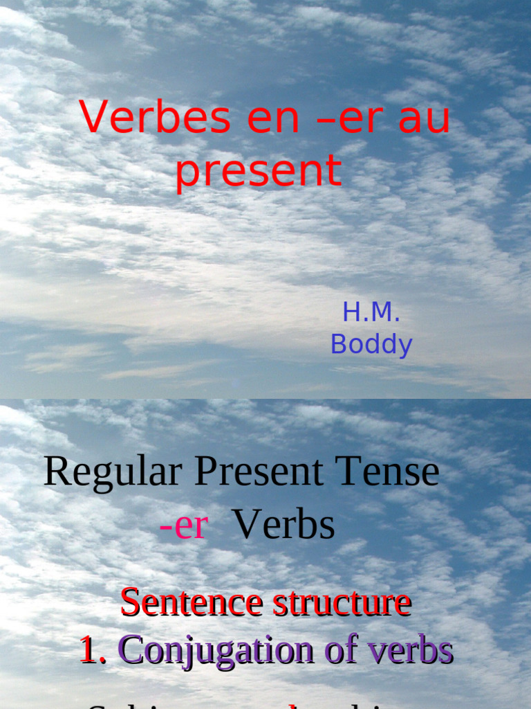 Conjugation of Regular -er Verbs in French | PDF