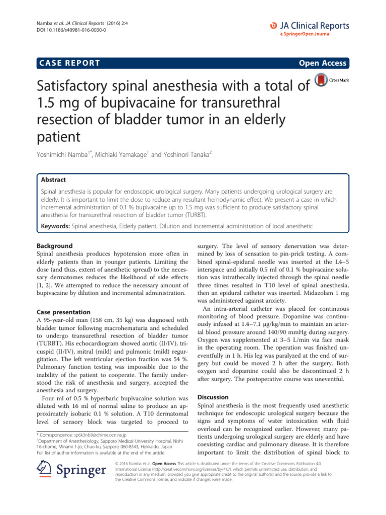 Case report satisfication | PDF | Anesthesia | Medical Specialties