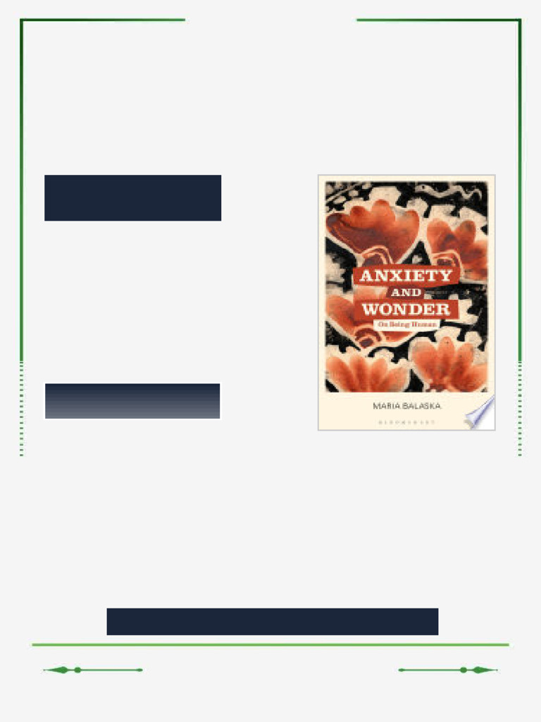 Anxiety and Wonder: On Being Human Maria Balaska ebook complete ...