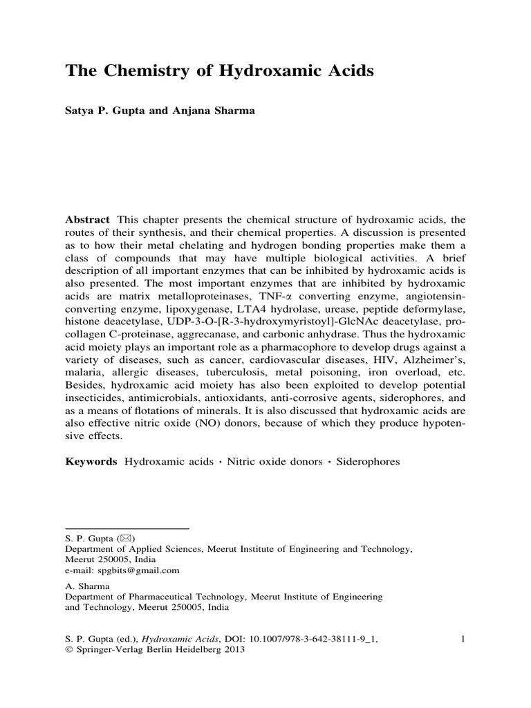 Hydroxamic Acids: Structure and Uses | PDF | Coordination Complex ...