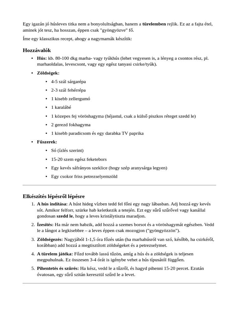 Húsleves | PDF