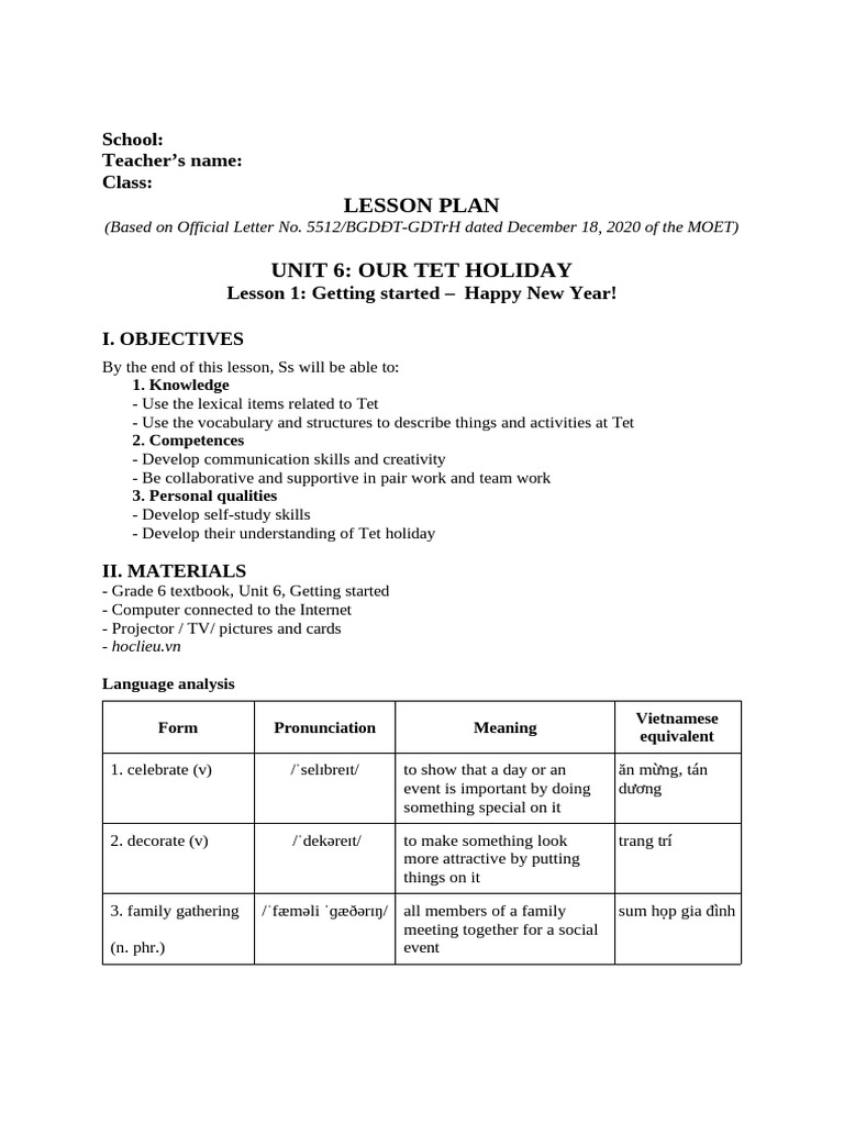 TA6_Unit 6 | PDF | Verb | Teachers