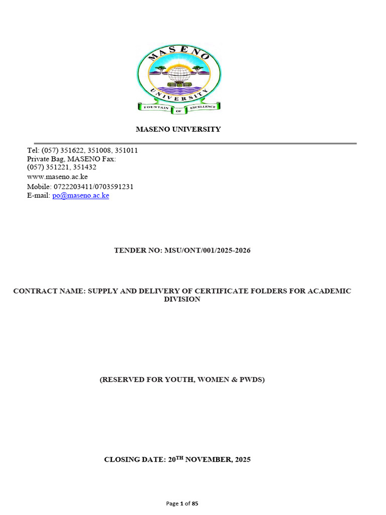 Tender 001 | PDF | Joint Venture