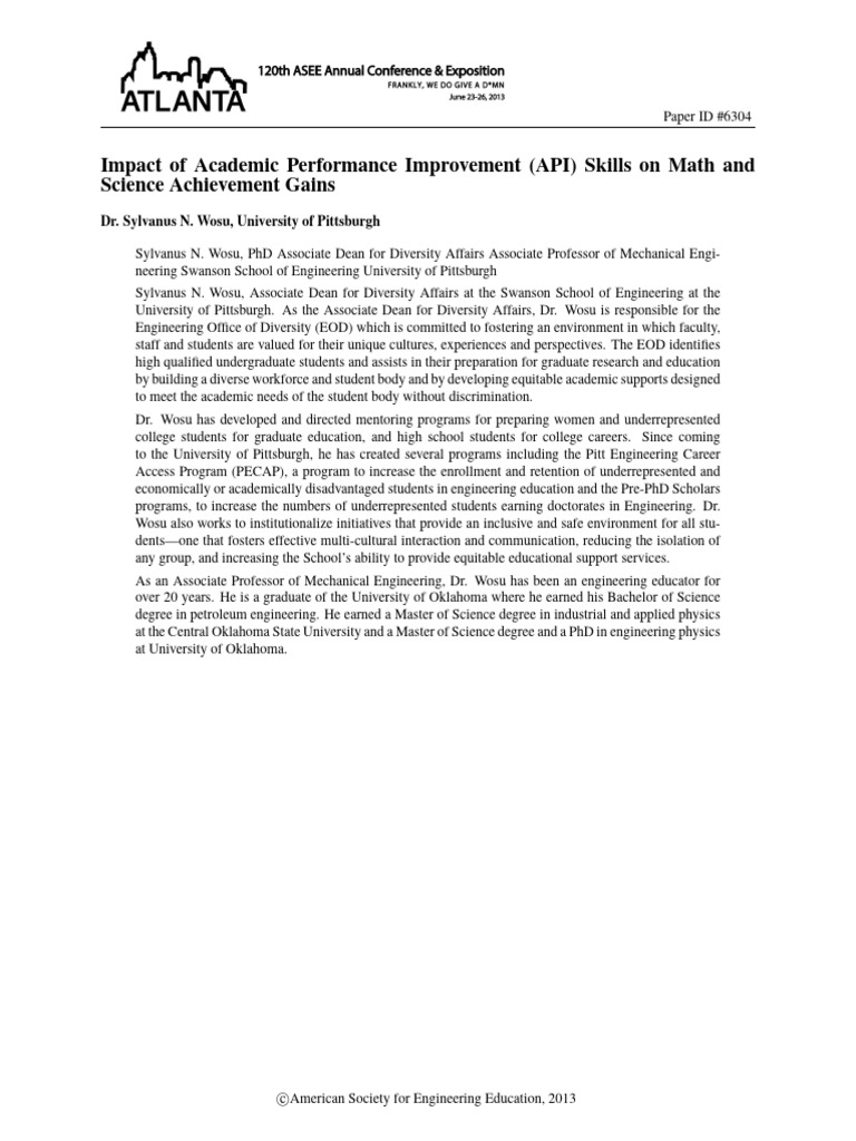 Impact of Academic Performance Improvement API Skills On Math and ...