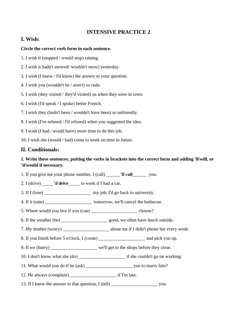 Intensive Practice 2 | PDF