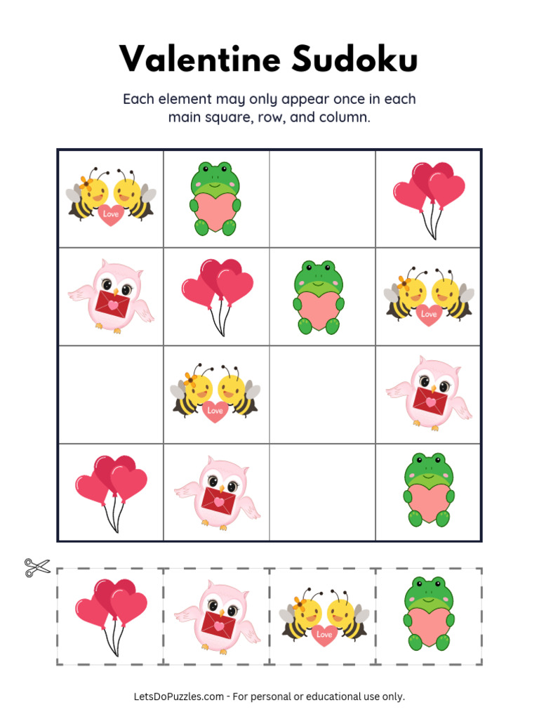 Valentine Picture Sudoku 10 | PDF