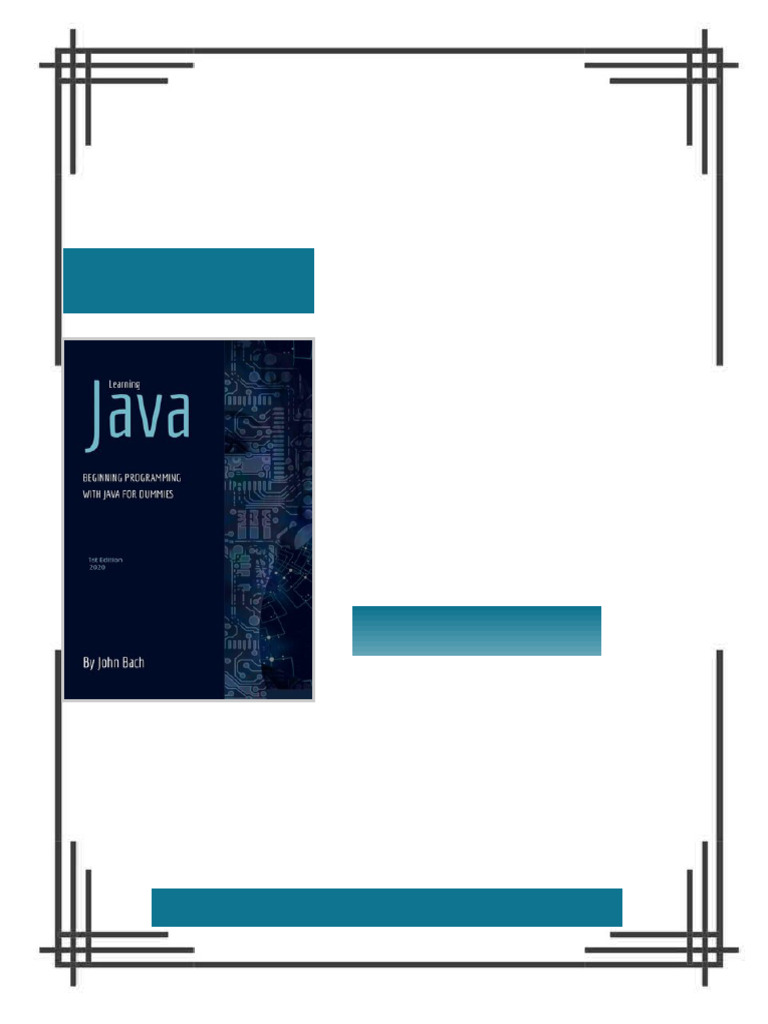 Learning Java Beginning programming with java for dummies First Edition ...