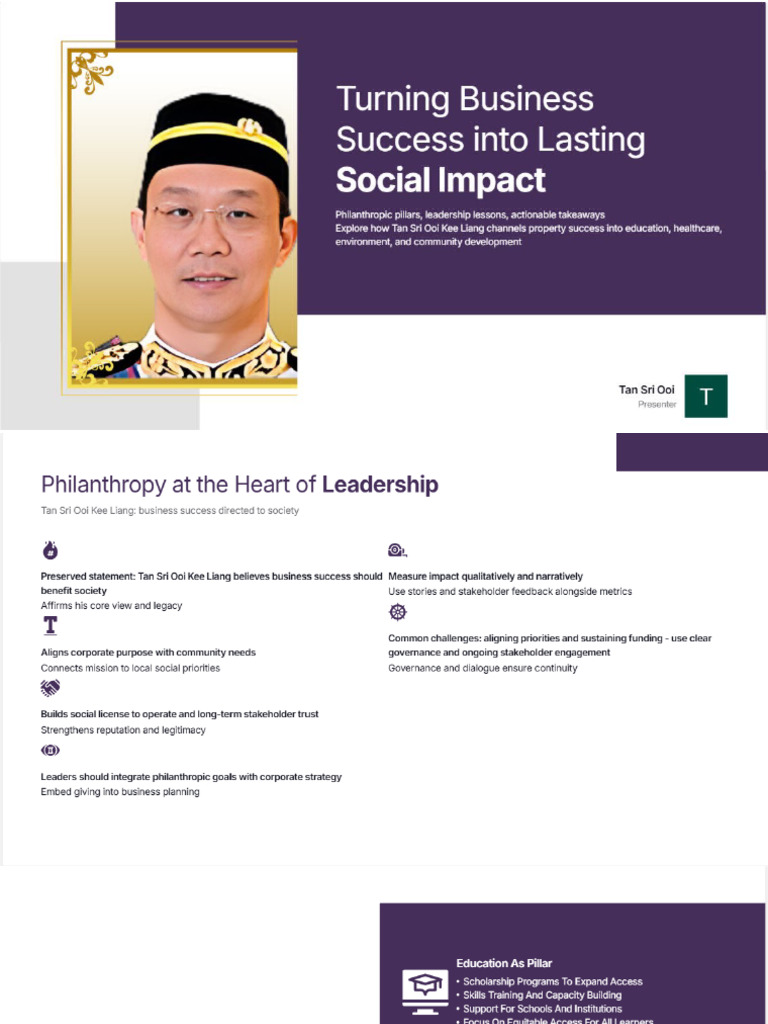 The Philanthropic Legacy of Tan Sri Ooi Kee Liang | PDF