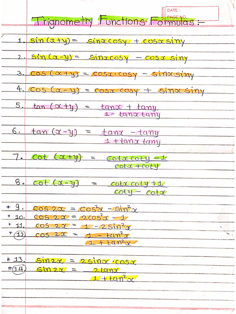 Trigo' Formulas | PDF