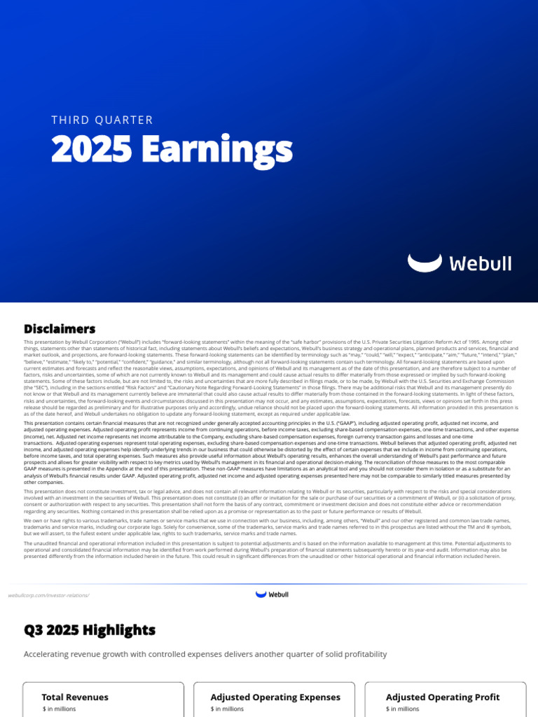 Webull Corporation - Q3 2025 Earnings Presentation - FINAL | PDF ...