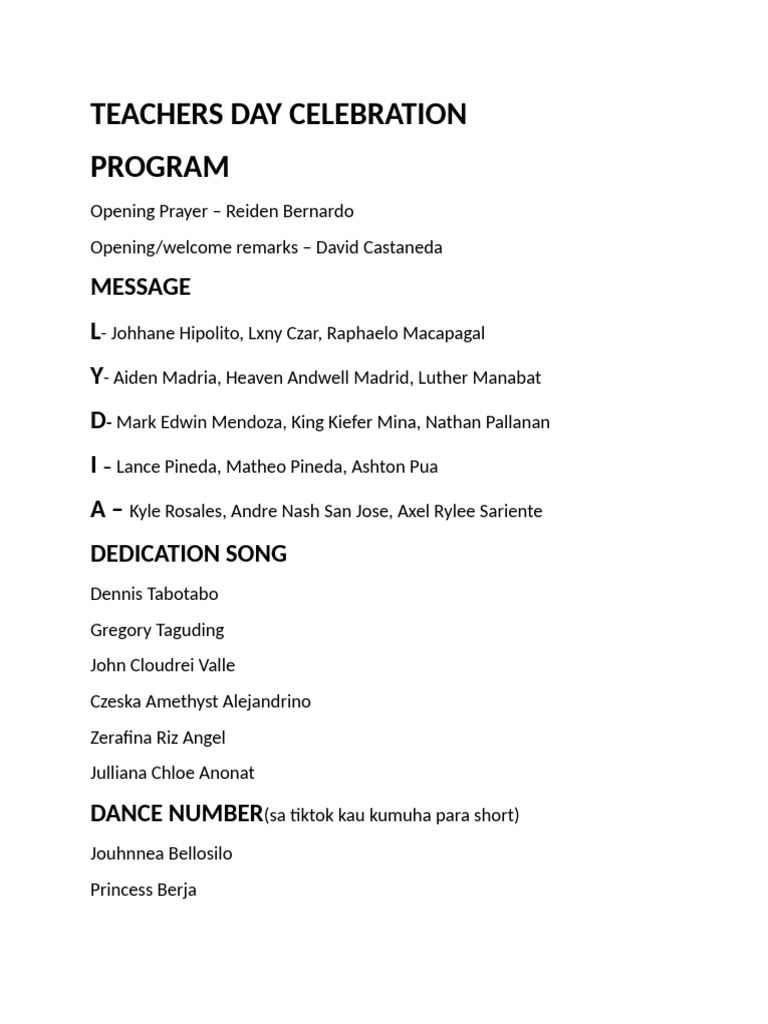 Teachers Day Celebration | PDF