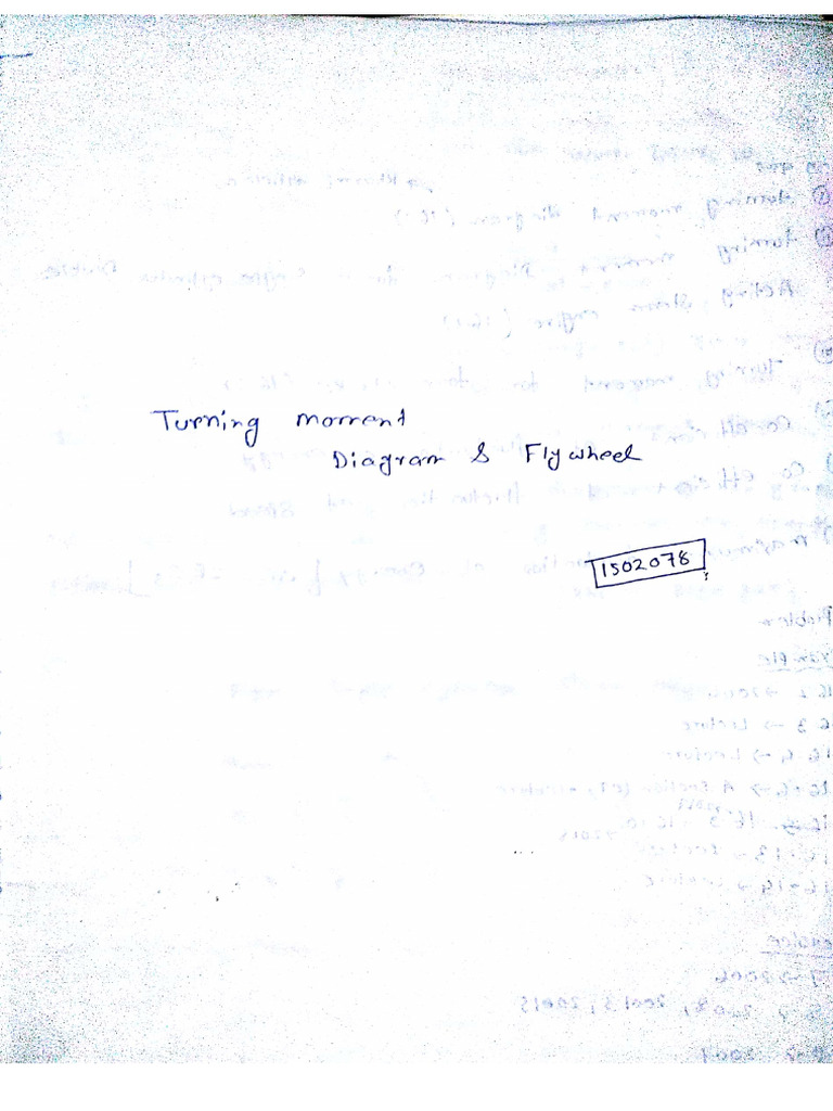 Turning Moment & Flywheel | PDF