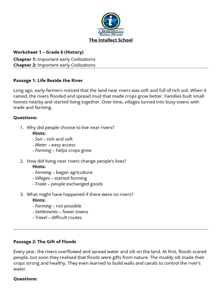 WS 1; Important Early Civilizations | PDF