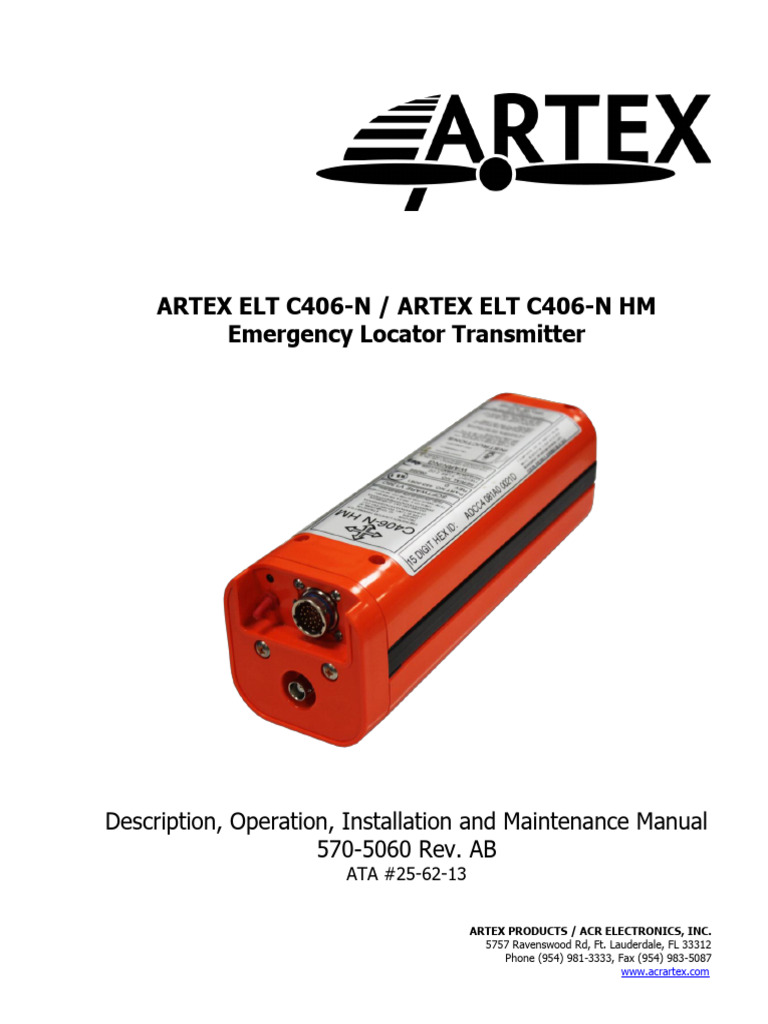 Artex C406-N ELT Manual Guide | PDF | Electronics | Electrical Engineering