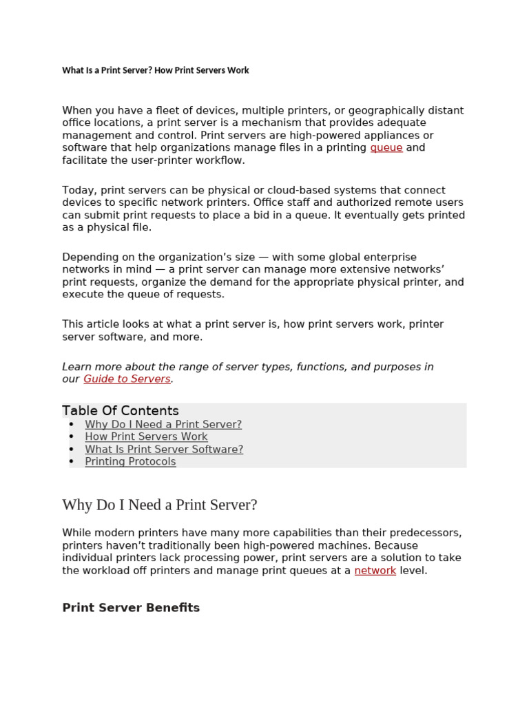 What is a Print Server | PDF | World Wide Web | Internet & Web