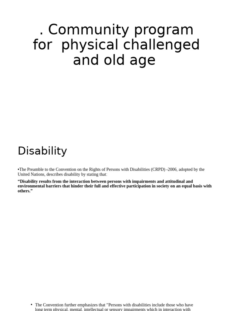 Community Programs for Disabilities & Elderly | PDF | Disability ...