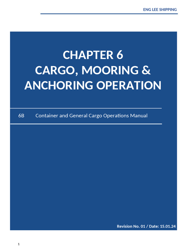 6B. Container and General Cargo Operations Manual | PDF | Cargo | Ships