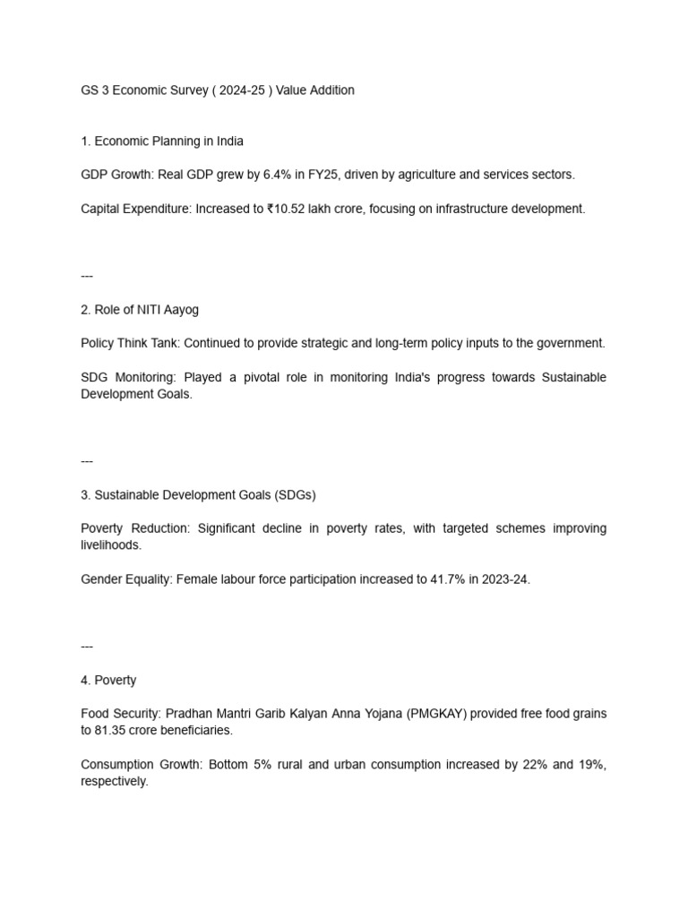 GS3 Economic survey | PDF | Economies