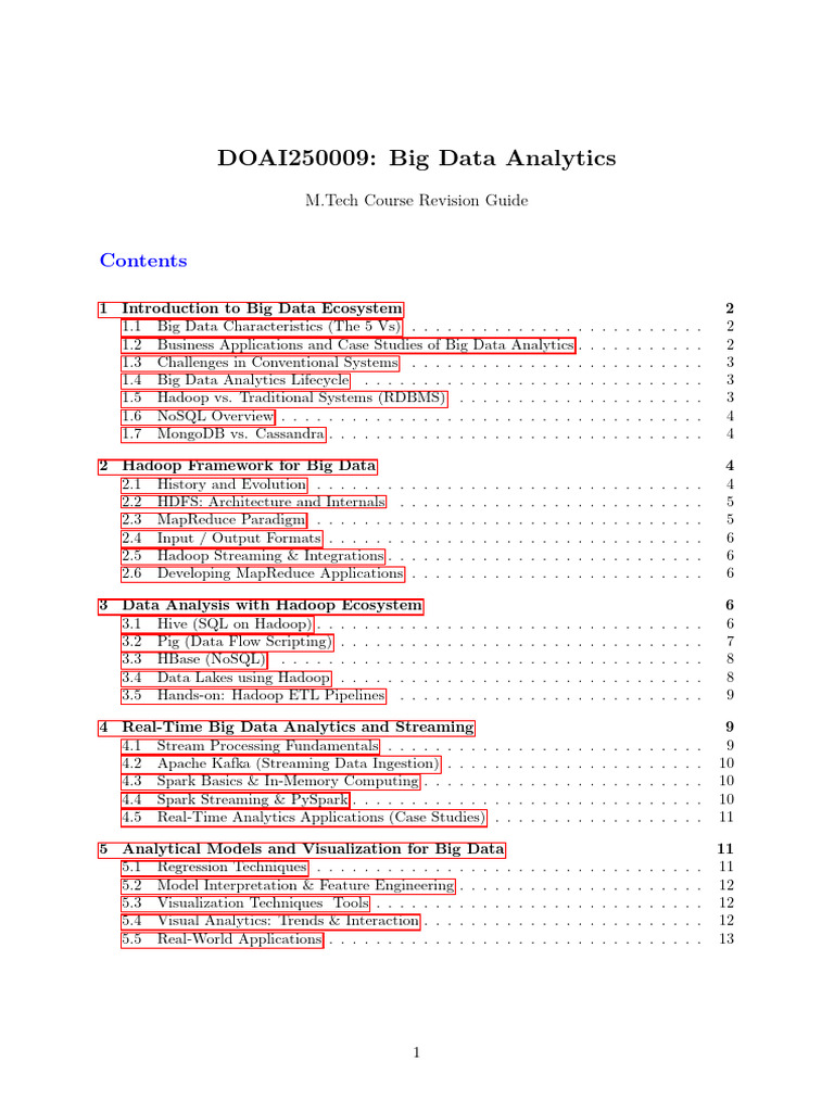 BigData__MTEch | PDF | Apache Hadoop | Apache Spark
