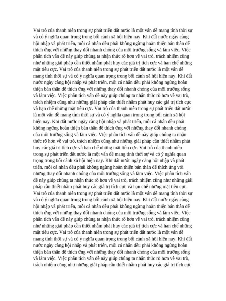 Vai trò của thanh niên | PDF