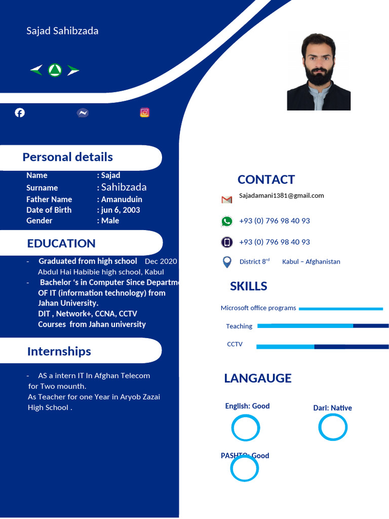 Sajad Sahibzada: IT Graduate Profile | PDF