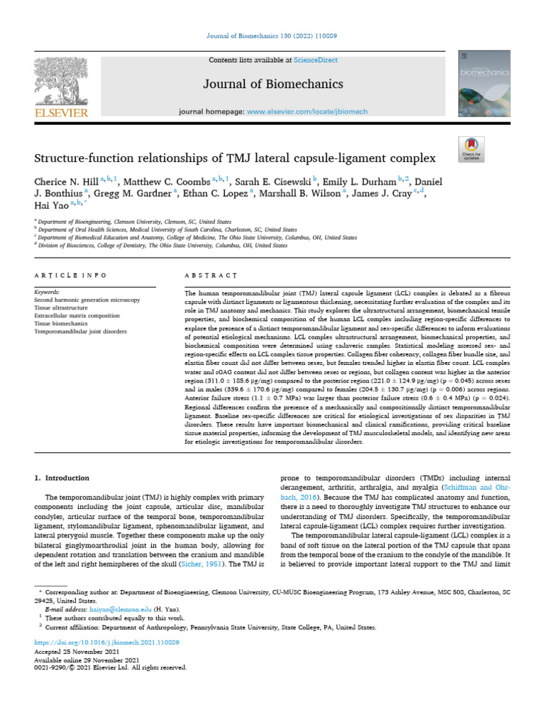 Structure-function Relationships of TMJ Lateral Capsule-ligament ...