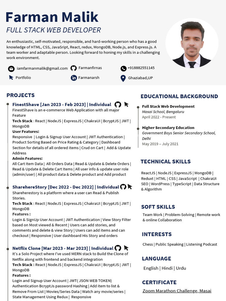 Farman Malik Resume | PDF | Java Script | Computing