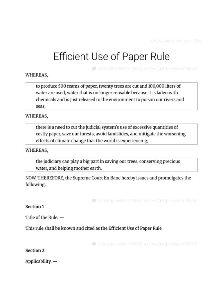 Efficient Use of Paper Rule Overview | PDF | Public Law