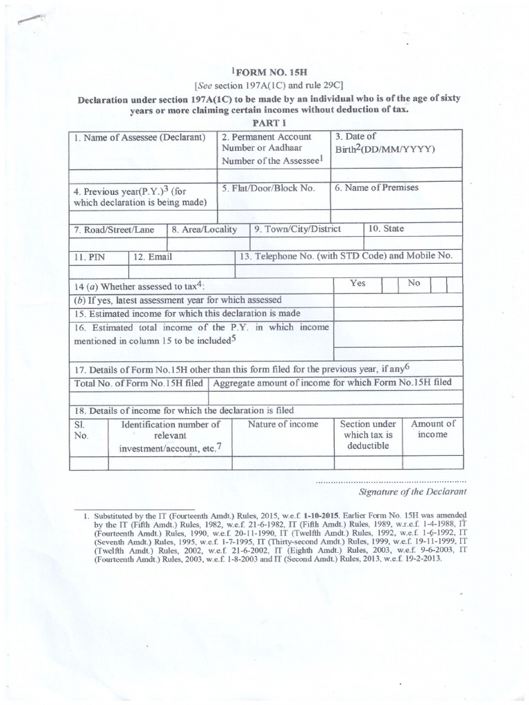 Post Office 15H Form | PDF