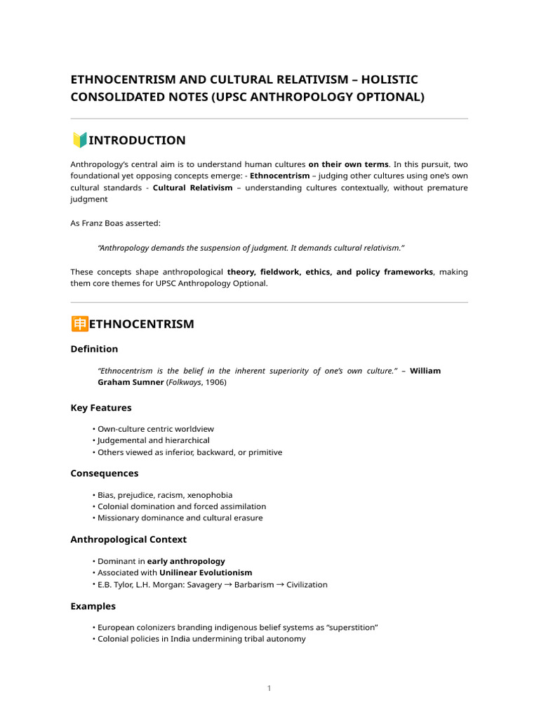 Ethnocentrism vs Cultural Relativism Explained | PDF | Anthropology ...