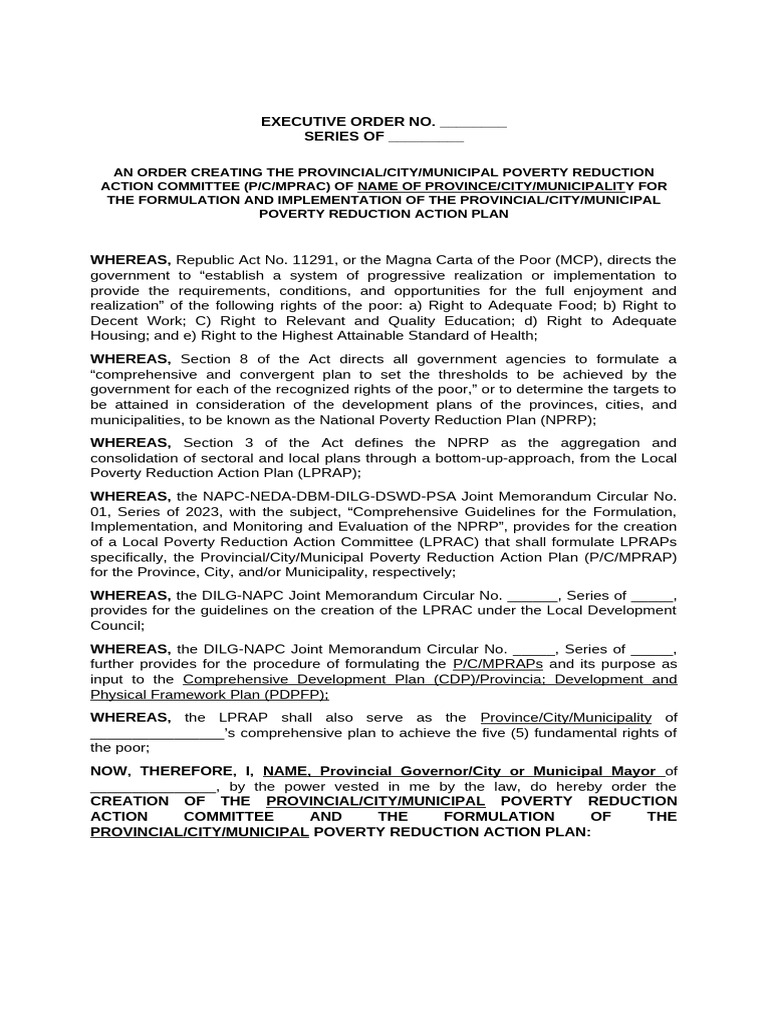Create Municipal Poverty Reduction Committee | PDF | Poverty | Poverty ...