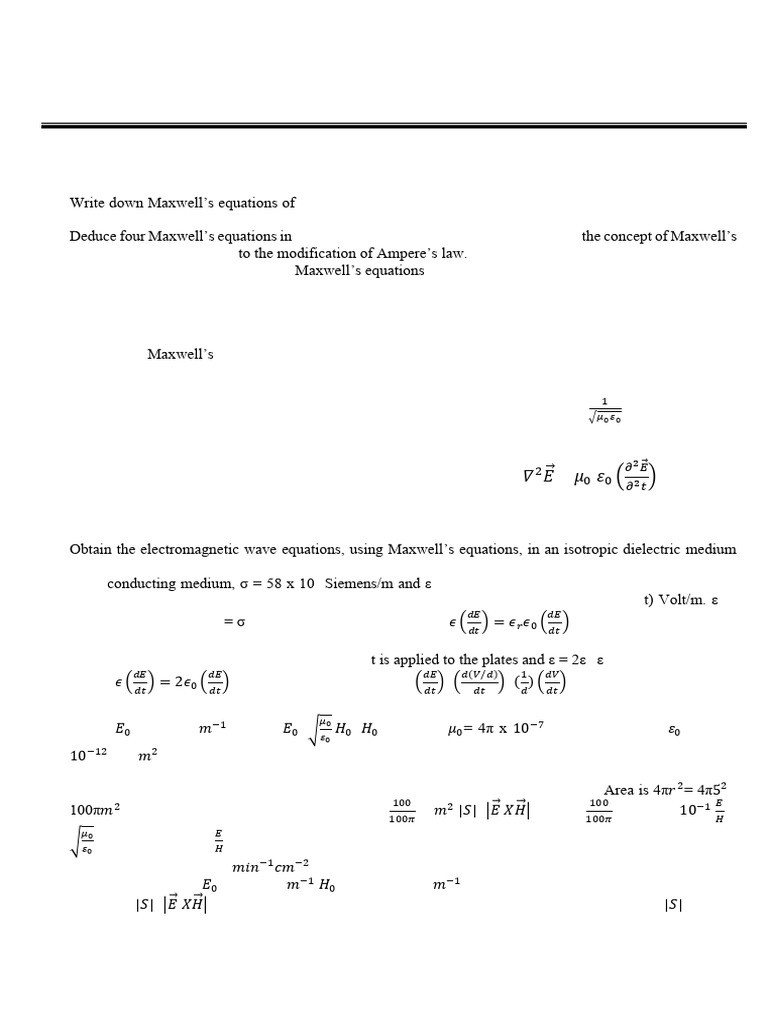 2024 2025_Assignment v Unit II Sem I_EM Theory | PDF | Waves | Physical Quantities