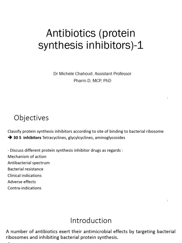 Antibiotics (Protein Synthesis Inhibitors)-1 2024 (2) | PDF | Ribosome ...