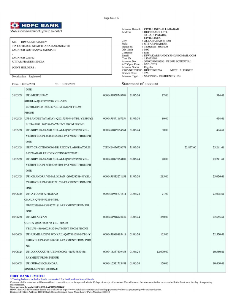 Account Statement | PDF