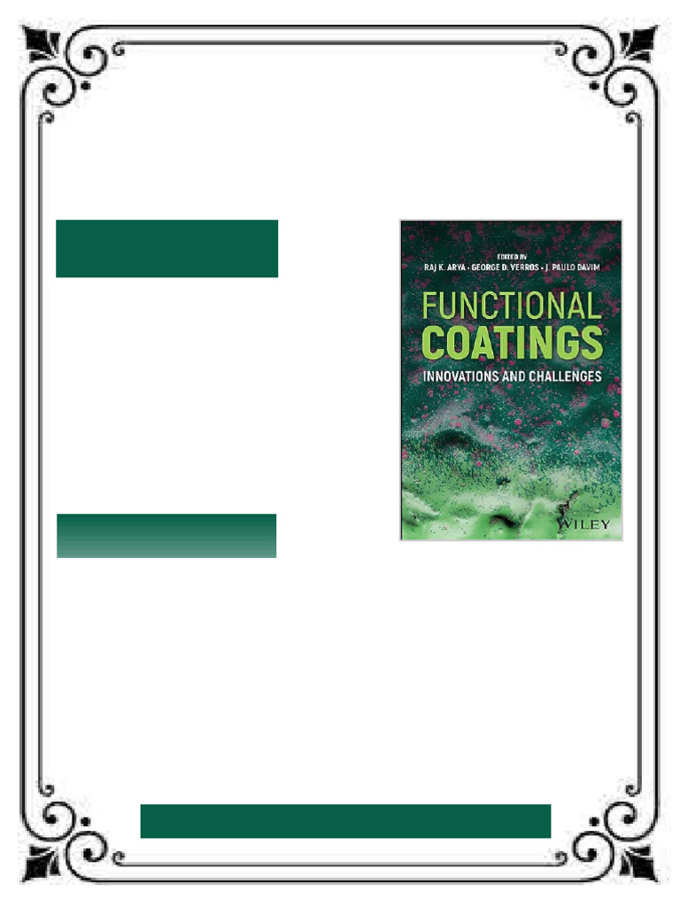 Functional Coatings: Innovations and Challenges 1st Edition Raj K. Arya ...