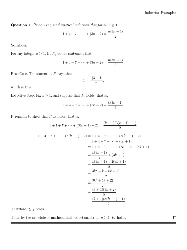 ÀDÍÒ MTH101 Examples MATHEMATICS INDUCTION | PDF | Mathematical Objects ...