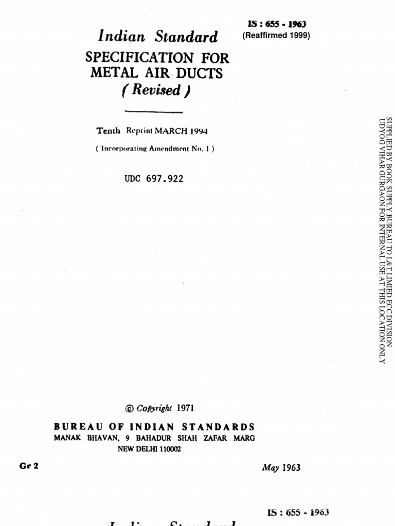 655 R | PDF | Duct (Flow) | Specification (Technical Standard)