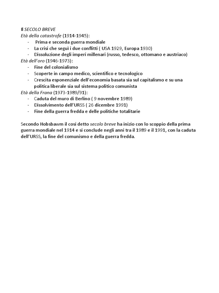 Il Secolo Breve | PDF